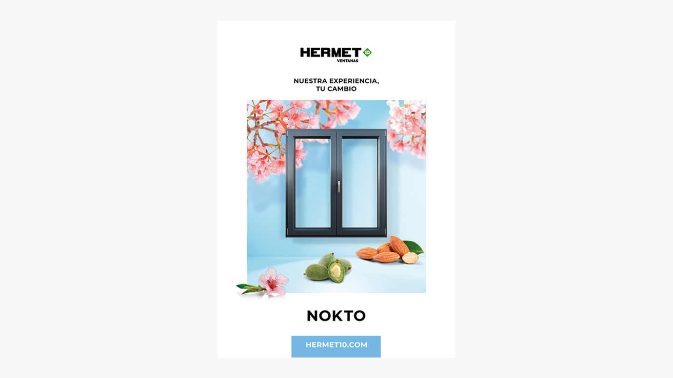 Ventana NOKTO PVC clásica, asequible y durable | Hermet 10